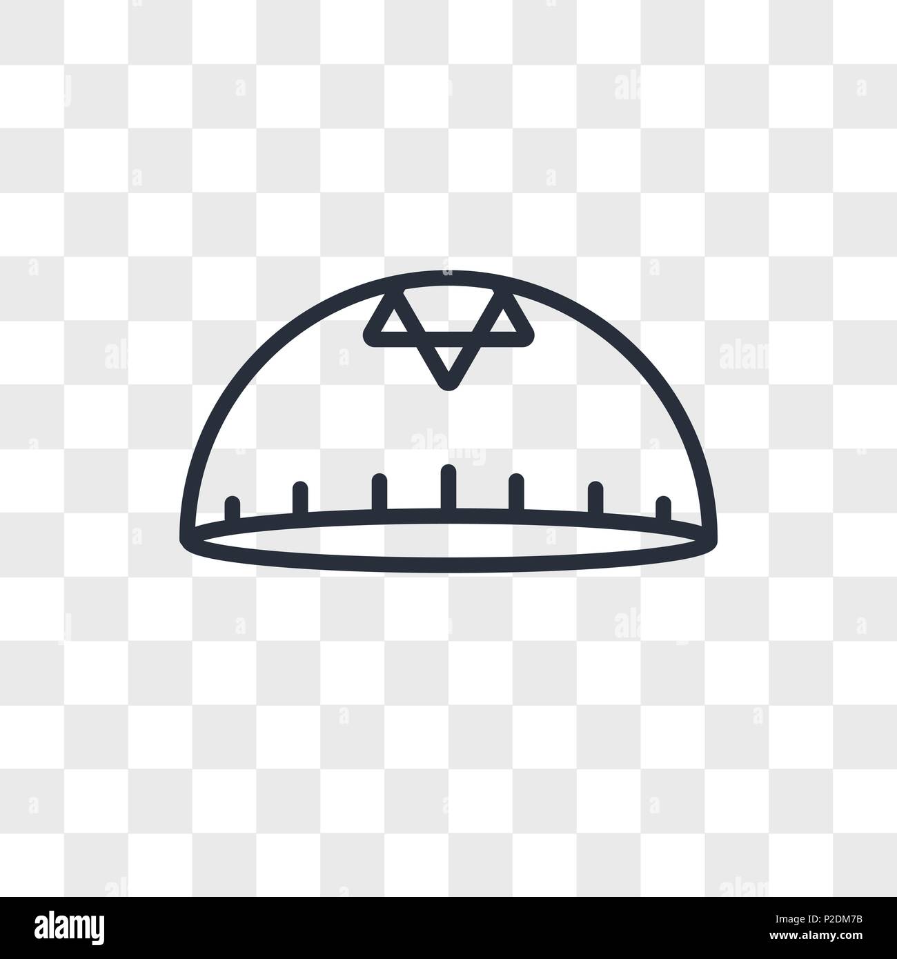Kippah vector icon isolated on transparent background, Kippah logo ...