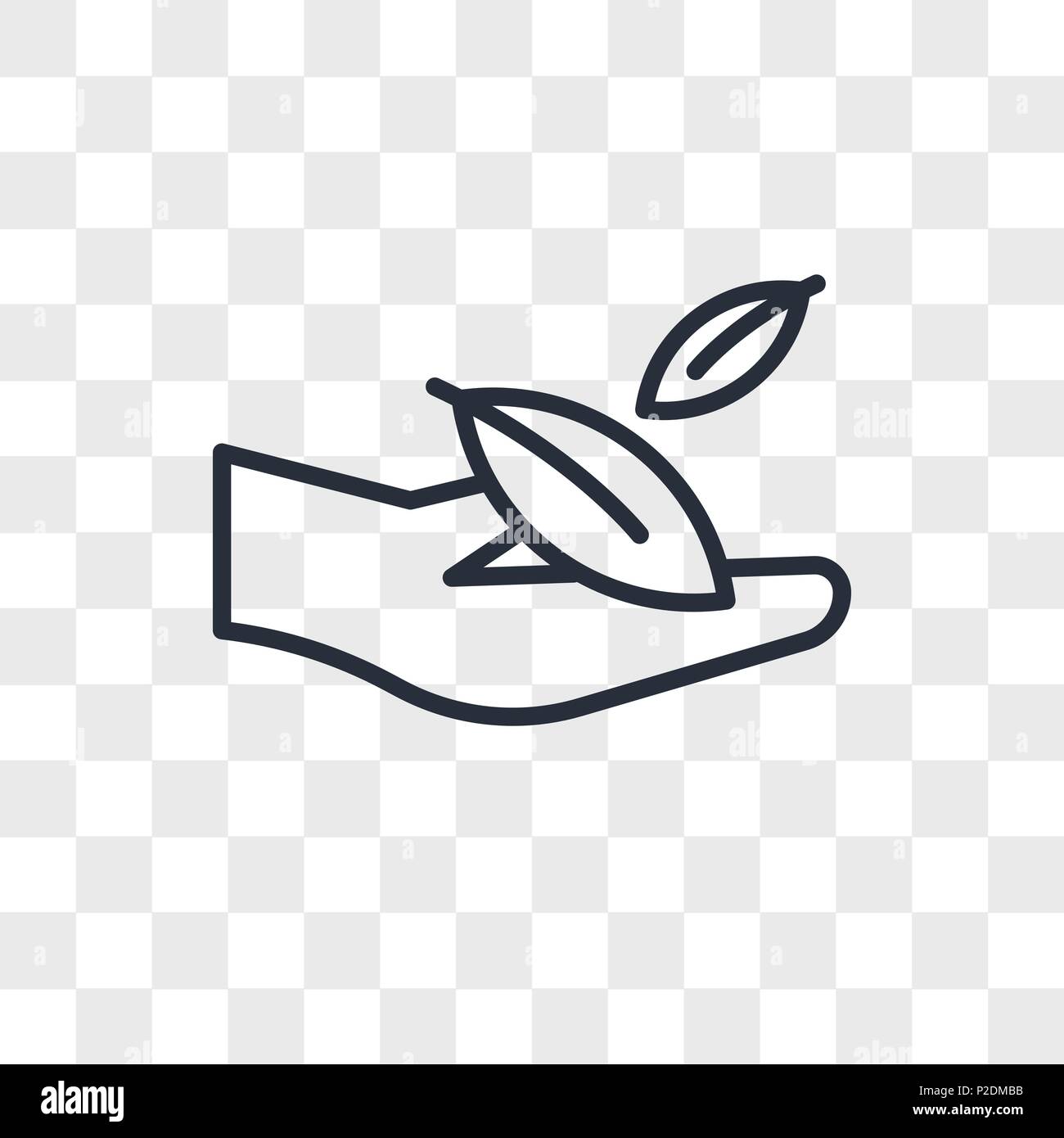 Hand and leaf vector icon isolated on transparent background, Hand and ...