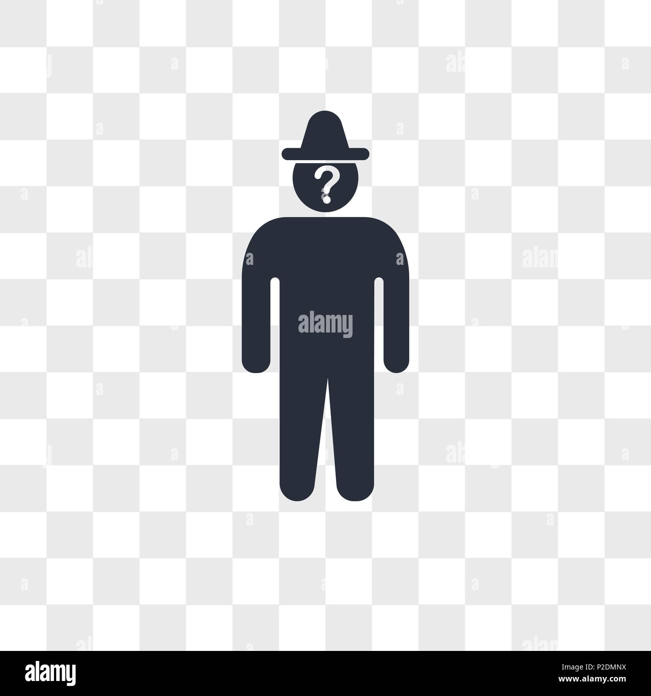 Suspicious Man vector icon isolated on transparent background ...
