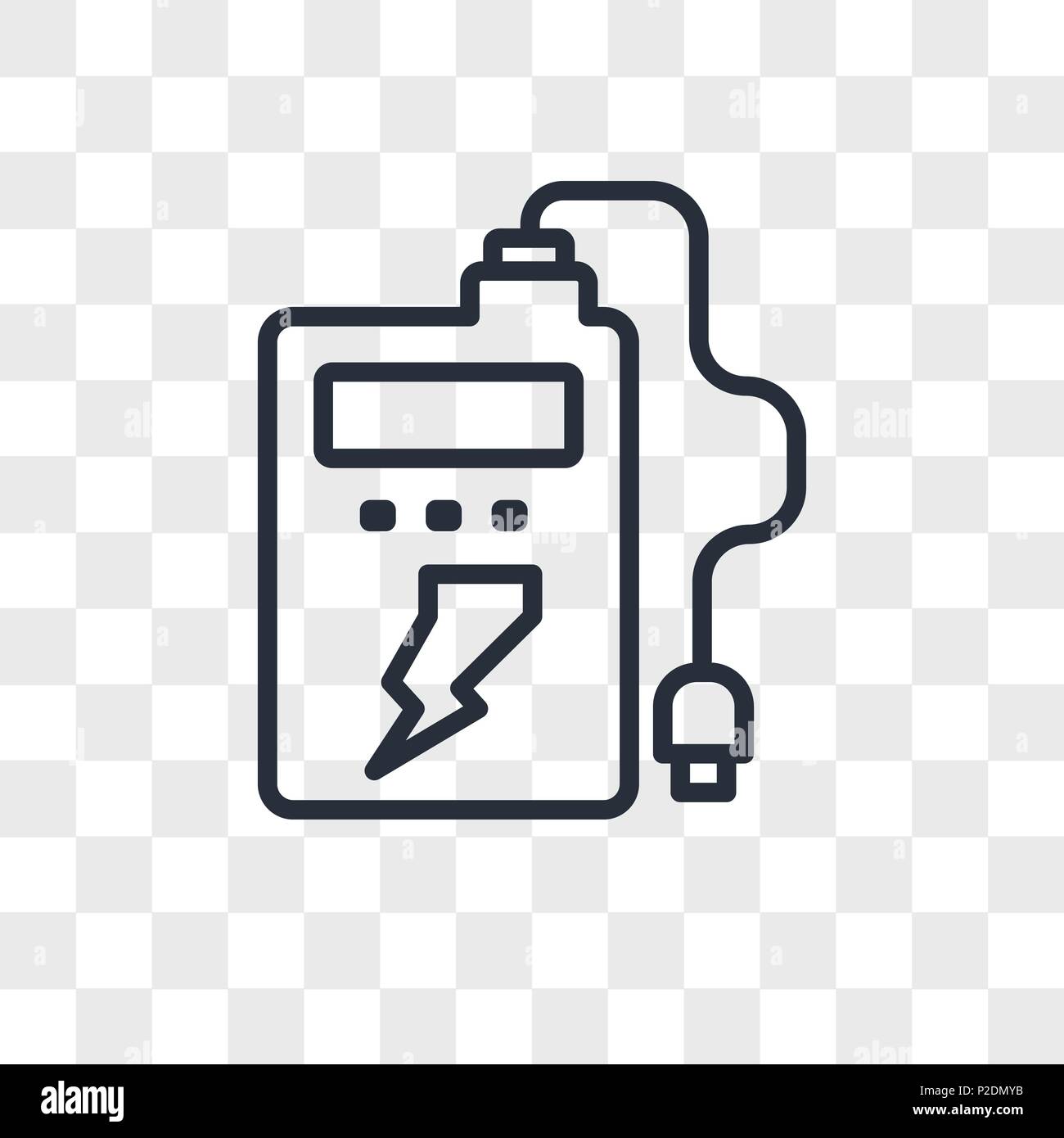 powerbank vector icon isolated on transparent background, powerbank ...