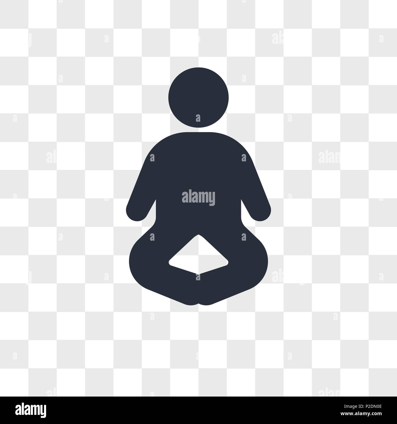 Meditation Pose vector icon isolated on transparent background ...