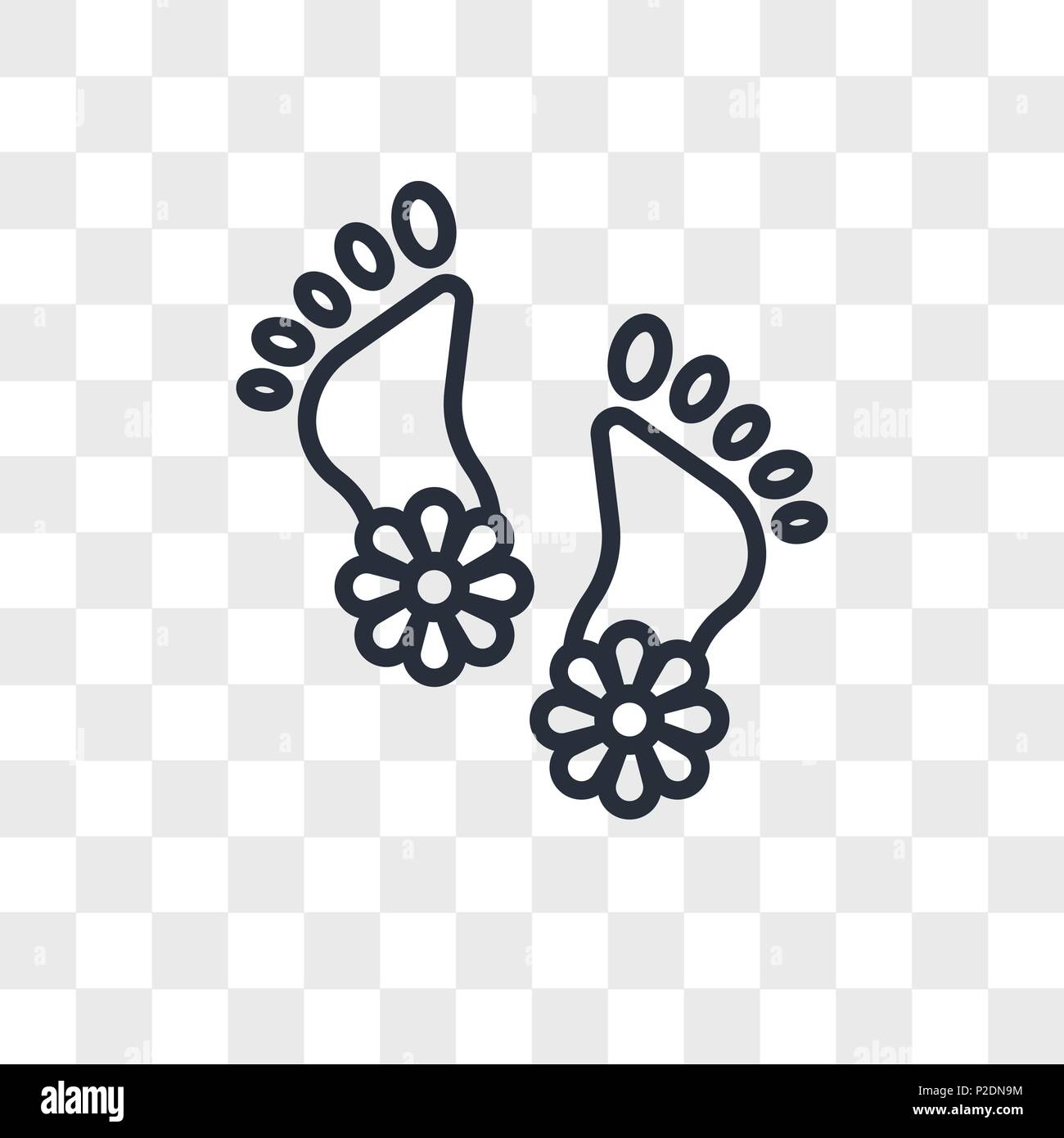 Flowers on human feet vector icon isolated on transparent background ...