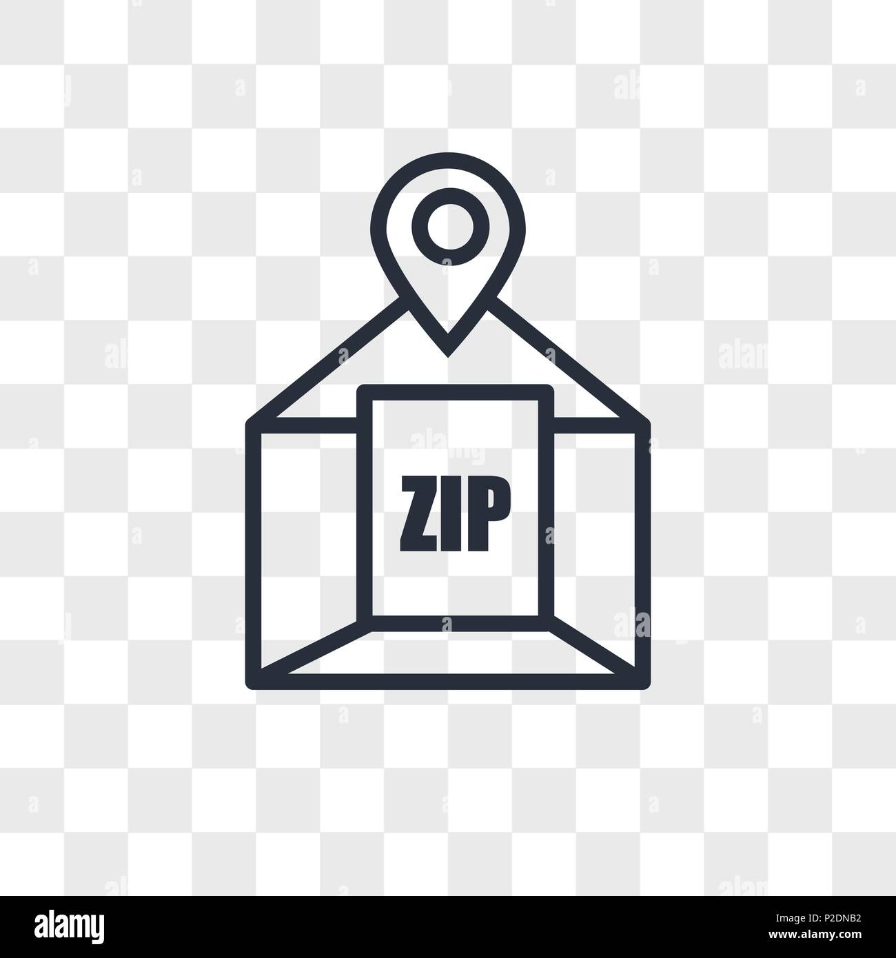 zip code vector icon isolated on transparent background, zip code logo ...