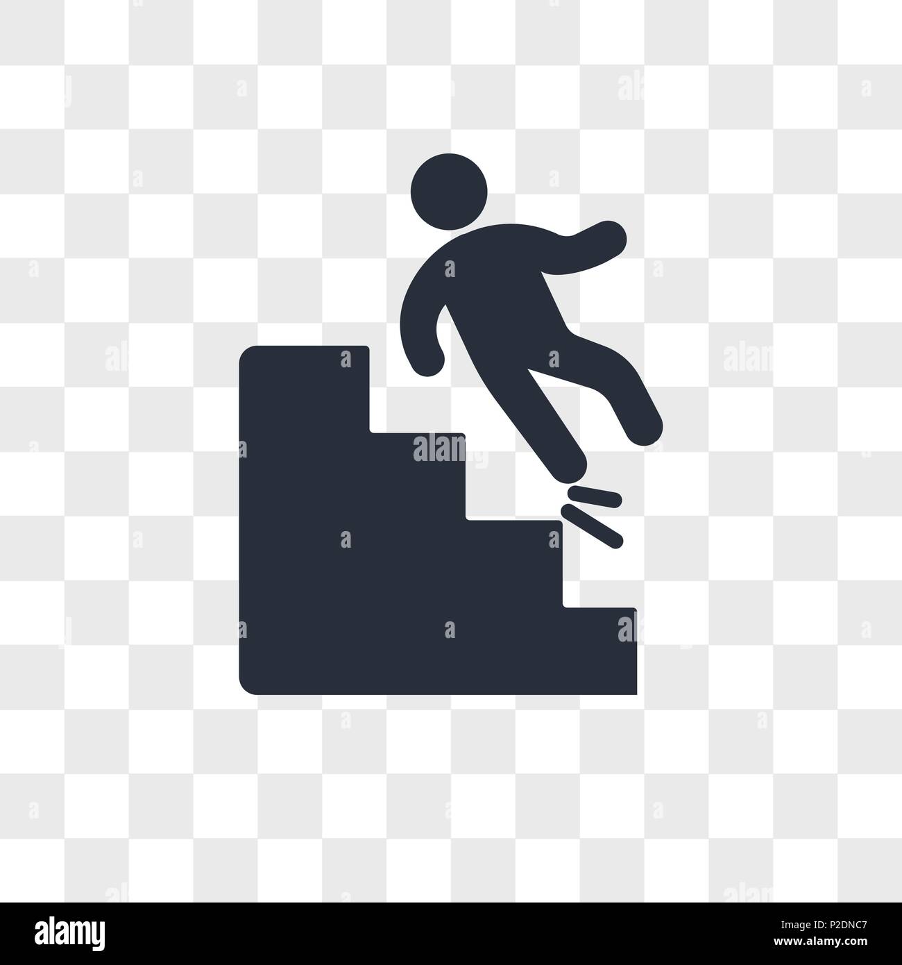 Falling Down Stairs vector icon isolated on transparent background ...