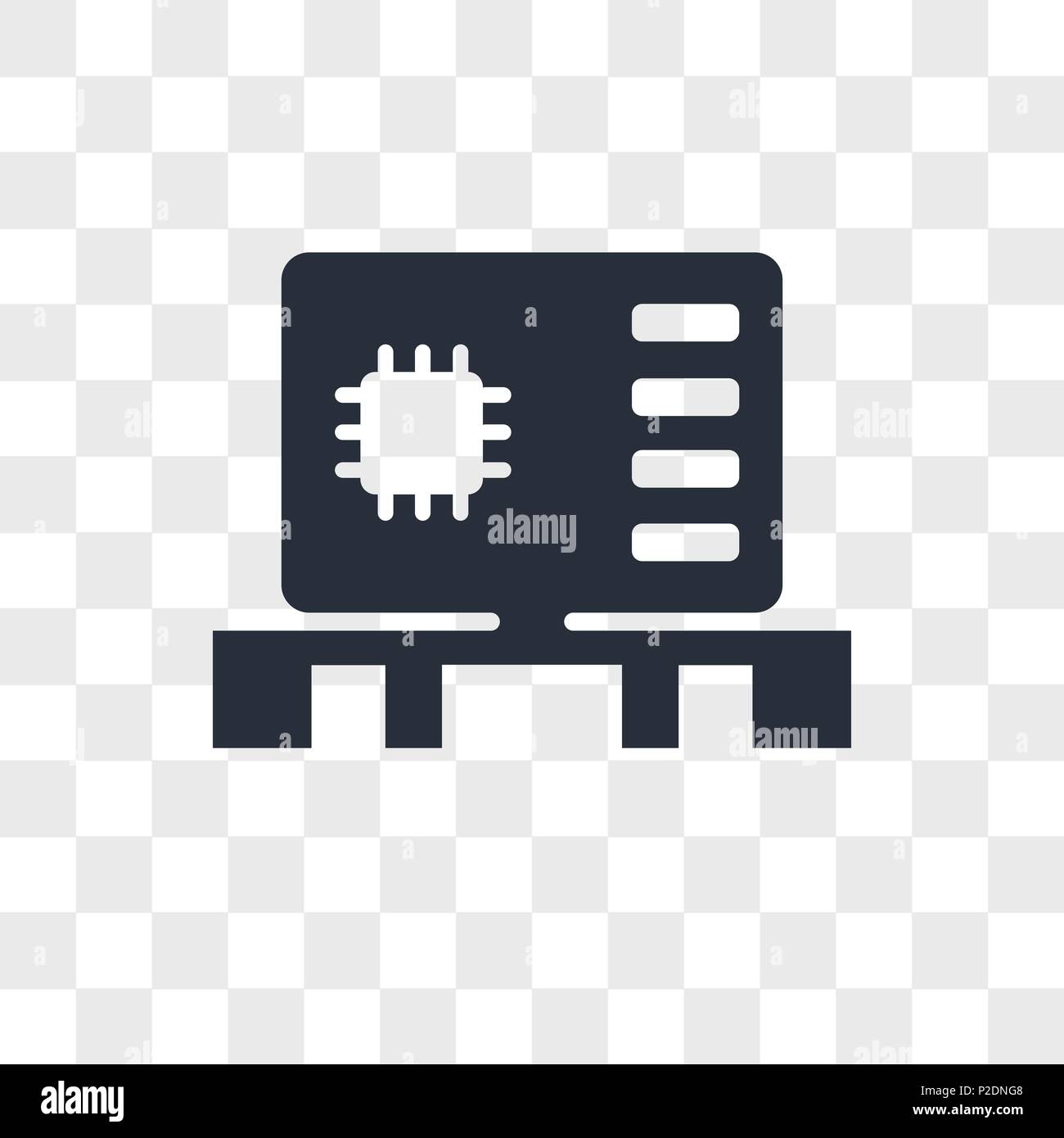 Motherboard vector icon isolated on transparent background, Motherboard ...