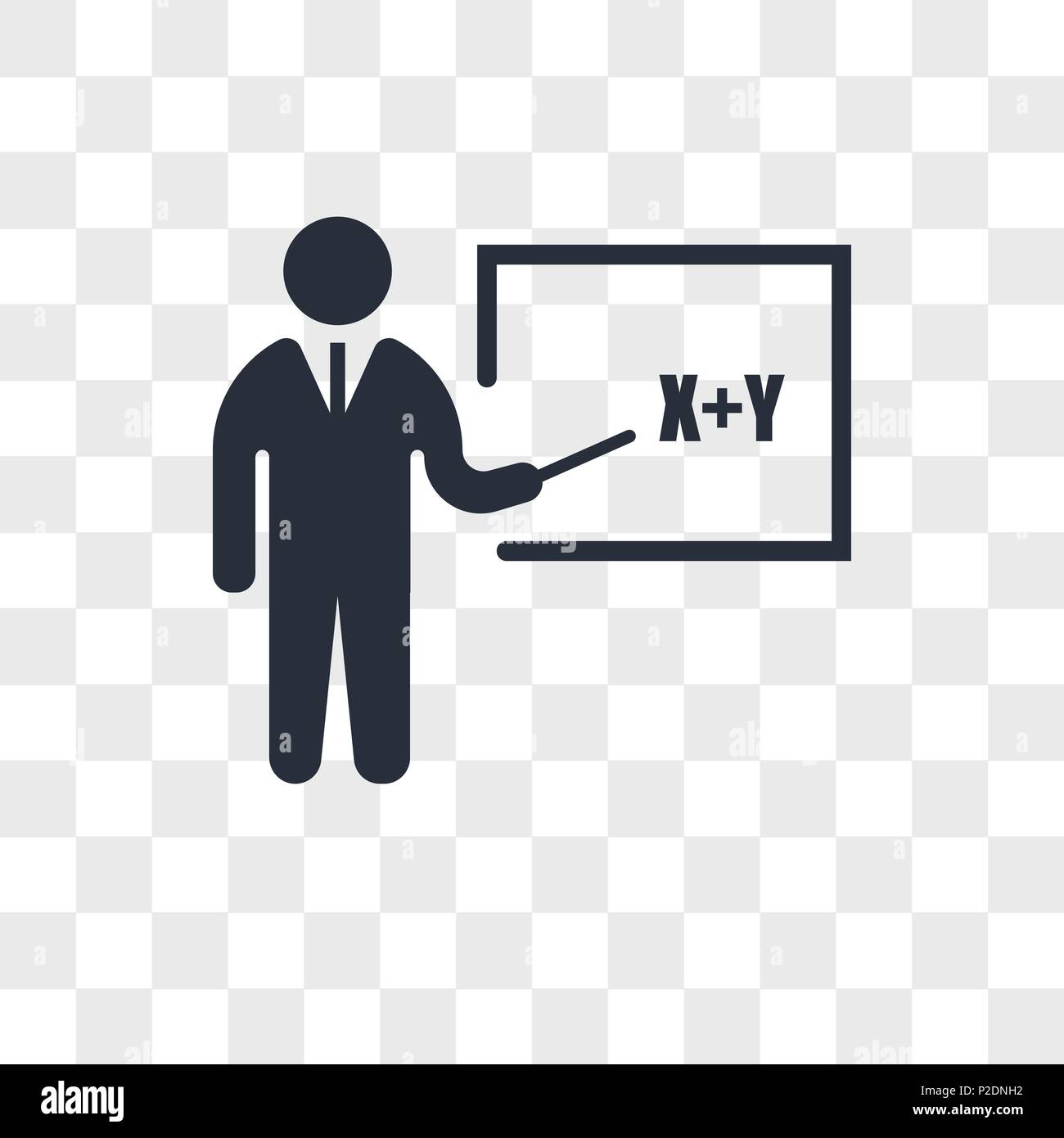 Teacher teaching with a stick vector icon isolated on transparent ...