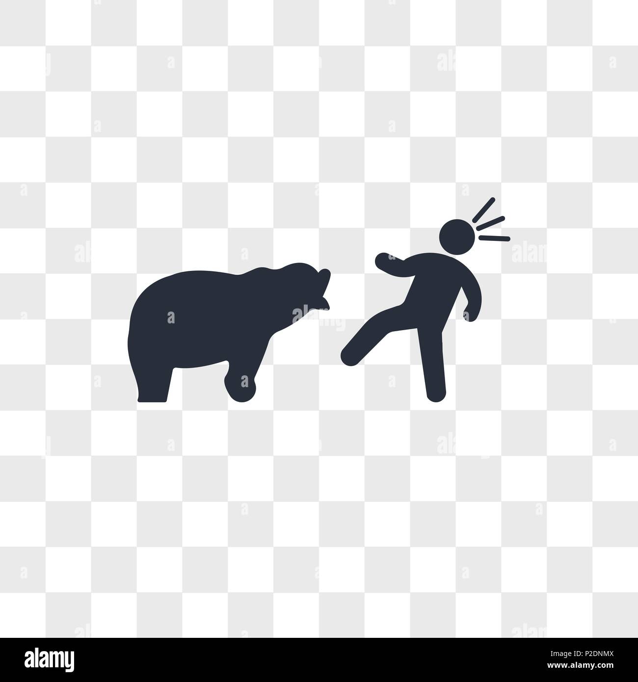 Bear attacking vector icon isolated on transparent background, Bear ...