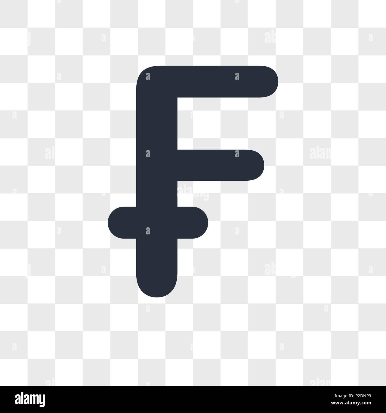 Switzerland currency vector icon isolated on transparent background ...