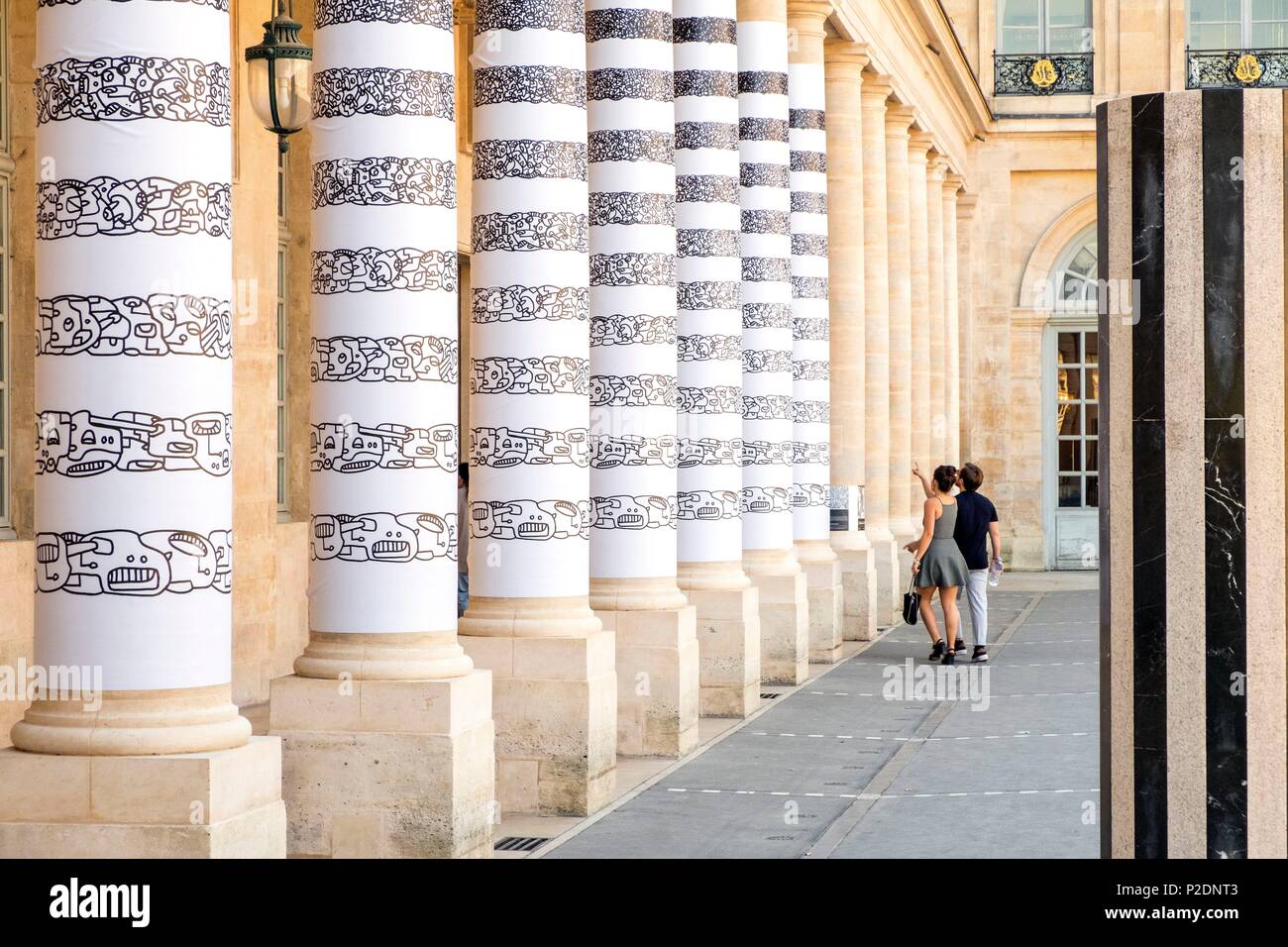 France, Paris, the Palais Royal, the columns of Buren Stock Photo - Alamy