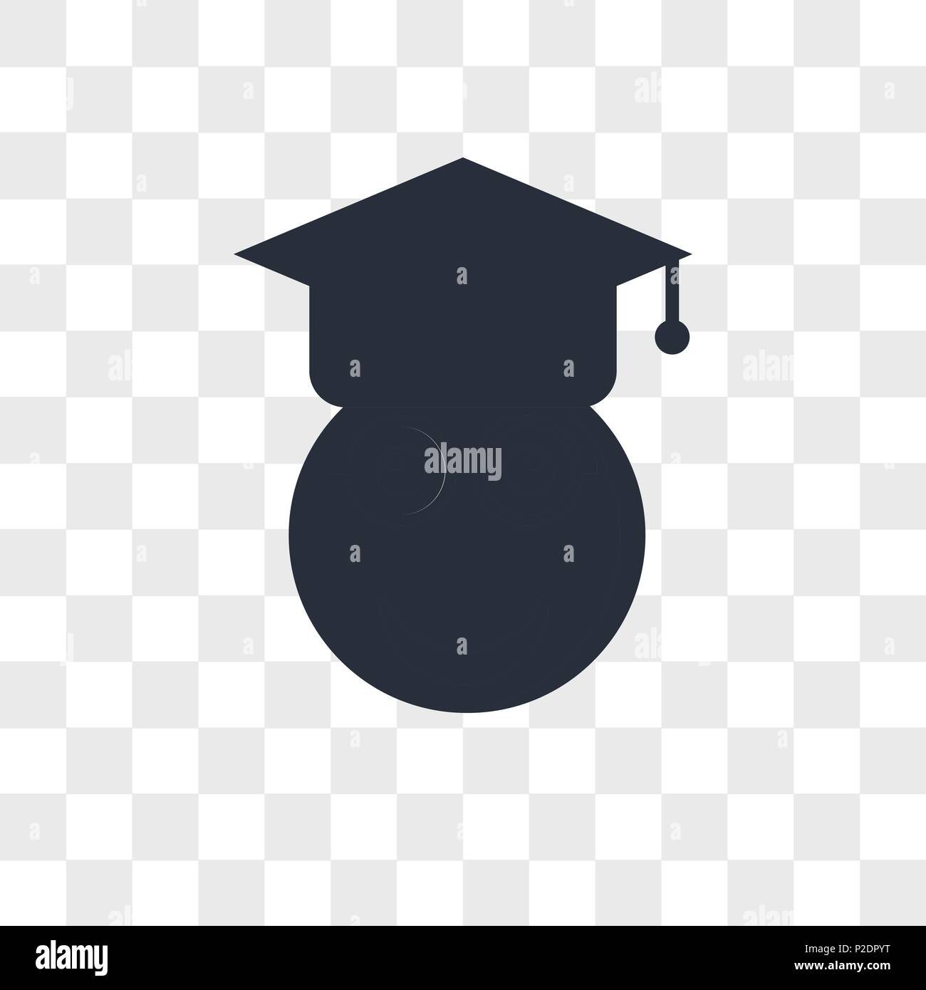 Graduated vector icon isolated on transparent background, Graduated ...
