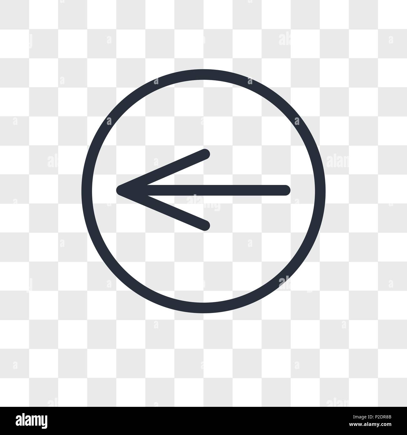 Left arrow vector icon isolated on transparent background, Left arrow ...