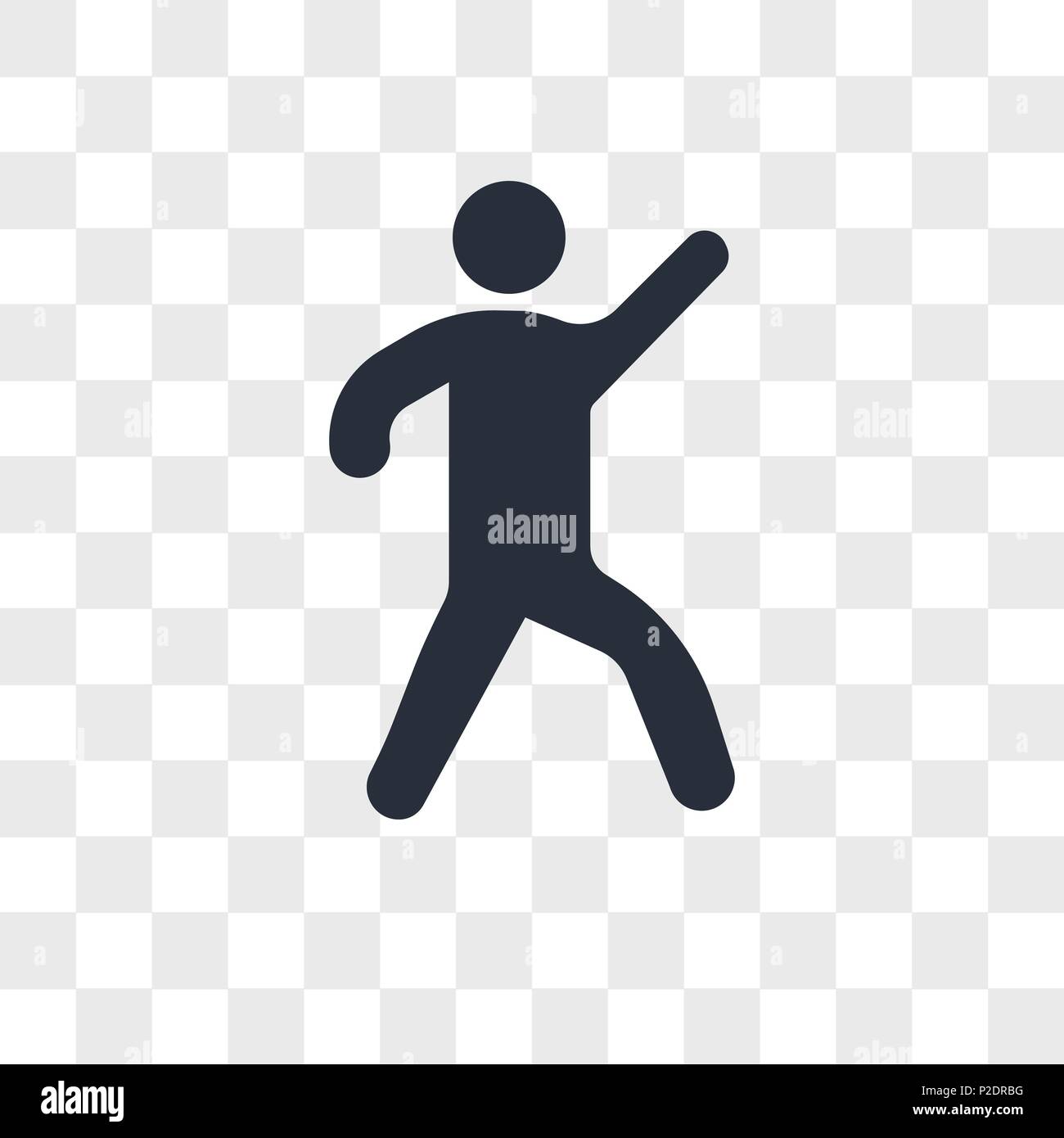 Running Man with raised arm vector icon isolated on transparent ...