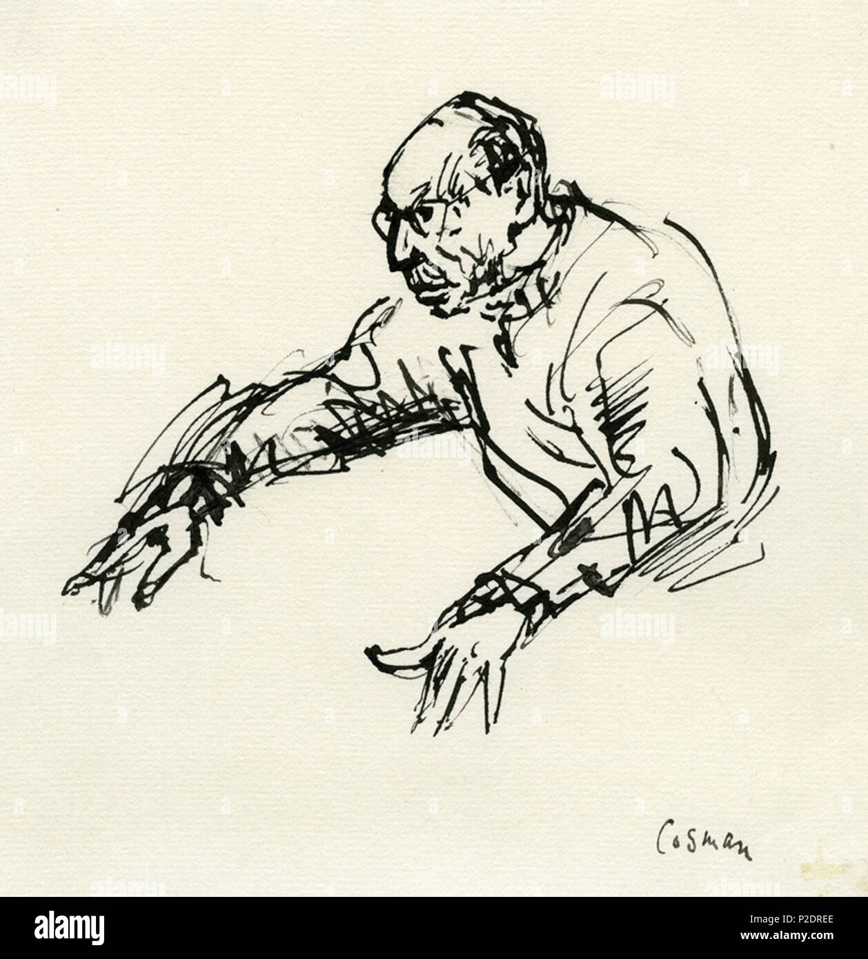 . English: Igor Stravinsky, pen and ink, c.1959. 2 November 2009 ...
