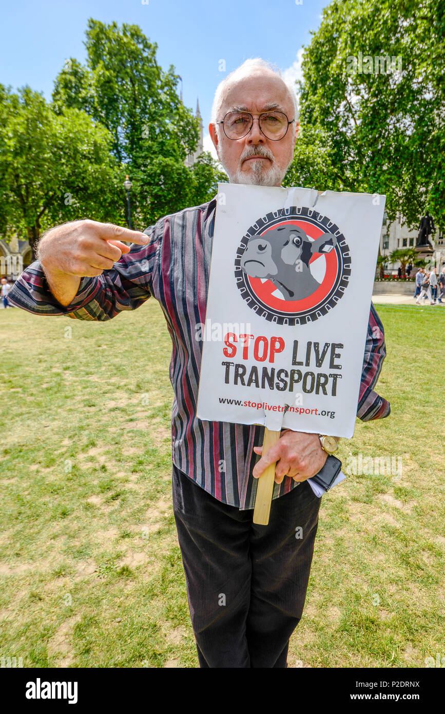 Peter Egan, actor and activist, at the Stop Live Transport campaign ...