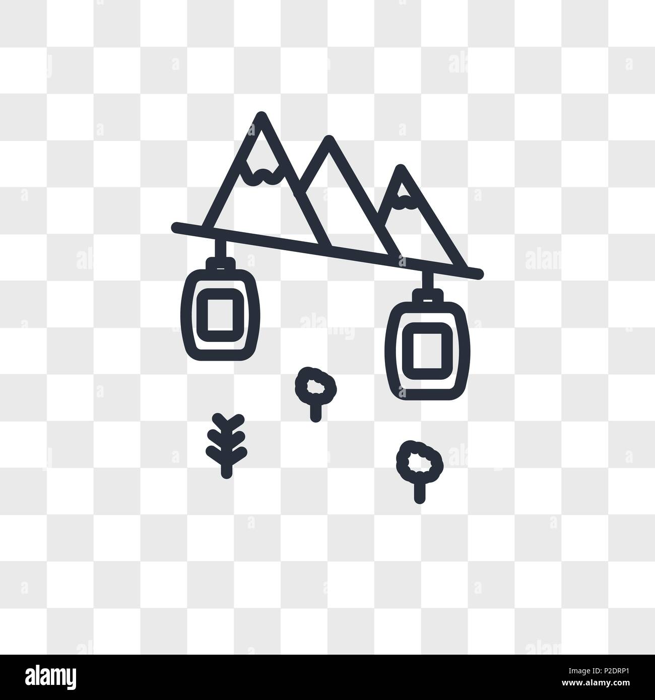 Cable car cabin vector icon isolated on transparent background, Cable ...