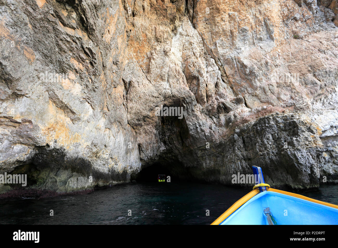 The Blue Grotto sea caves near the fishermen's harbour of Wied iz ...