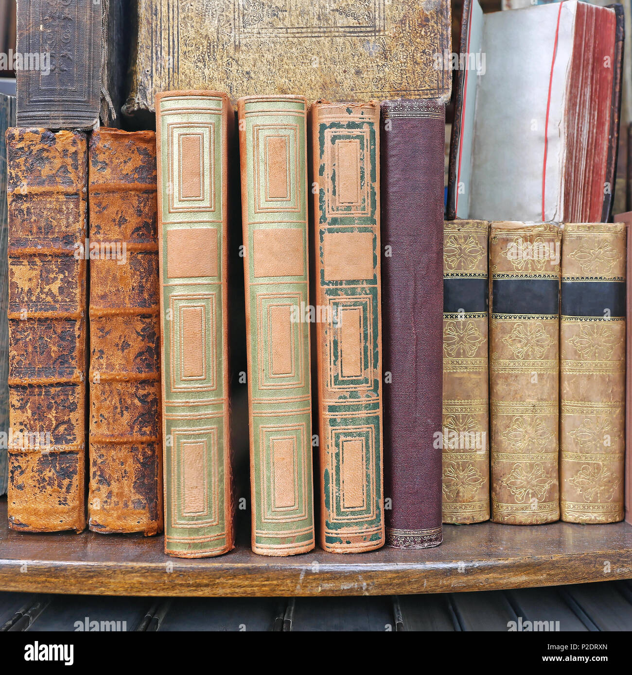 Collection of Antique Books at Book Shelf Stock Photo - Alamy