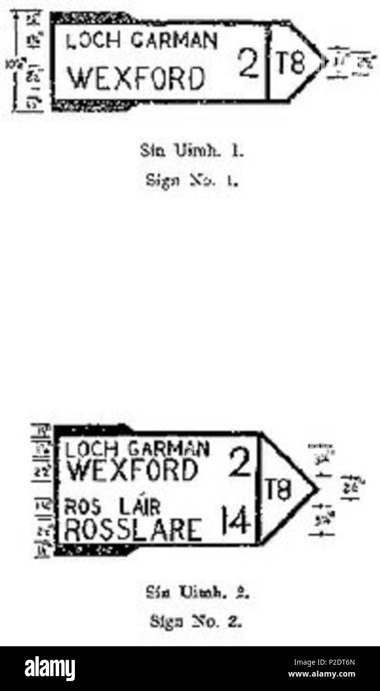 Road sign ireland Black and White Stock Photos & Images - Alamy