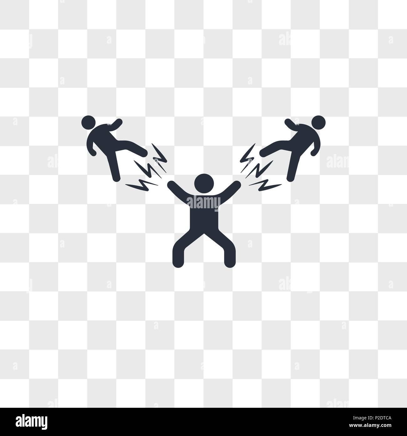 Man Beating two fighters vector icon isolated on transparent background ...