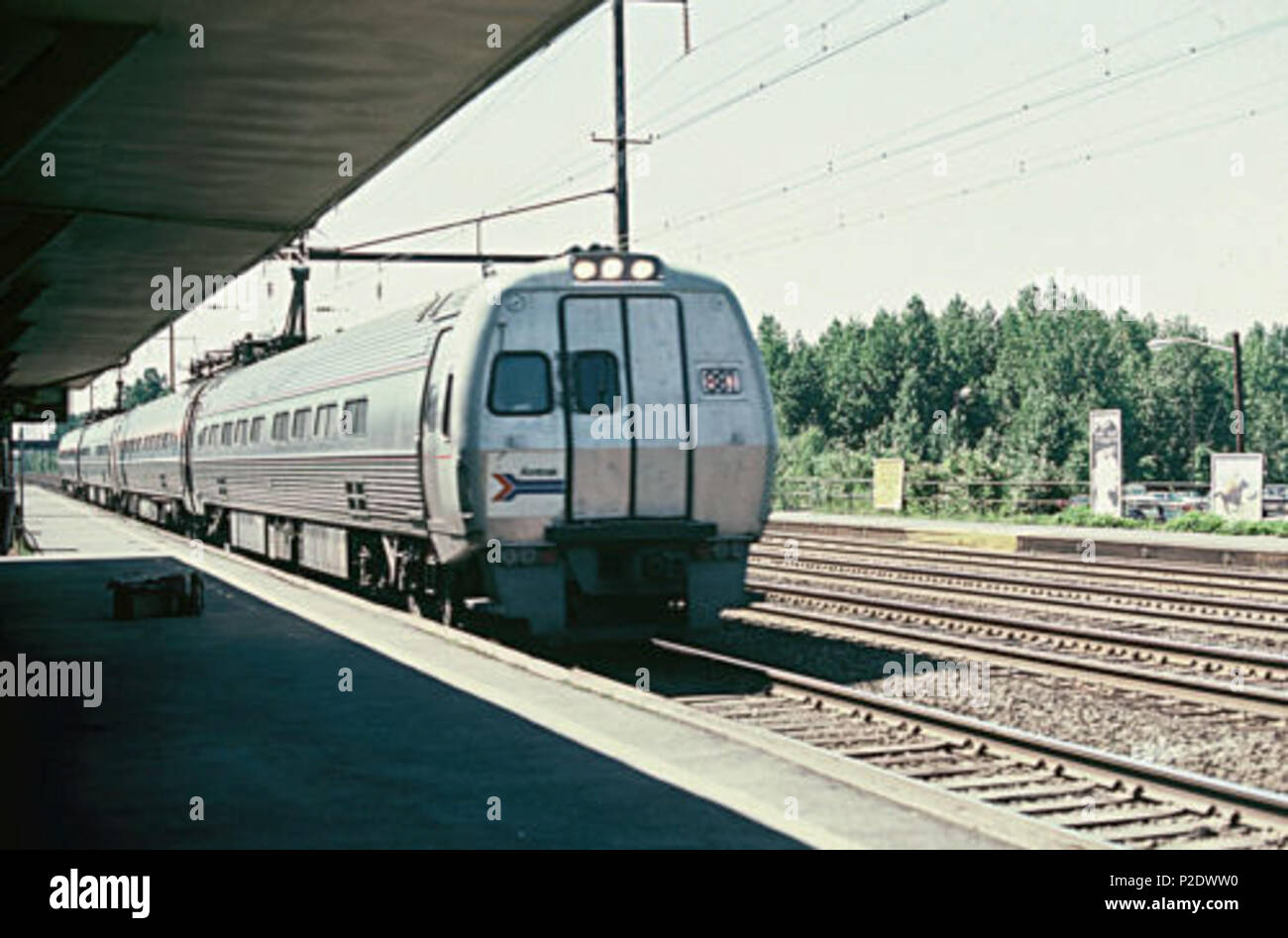 . English: Metroliner train at unknown station in November 1978 . Taken ...
