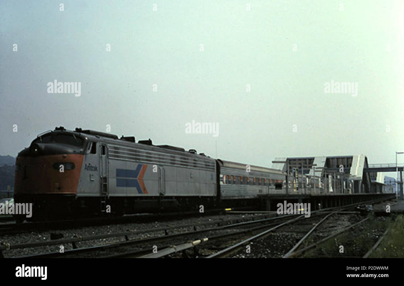 . English: An Amtrak train at Croton-Harmon station in August 1975 ...