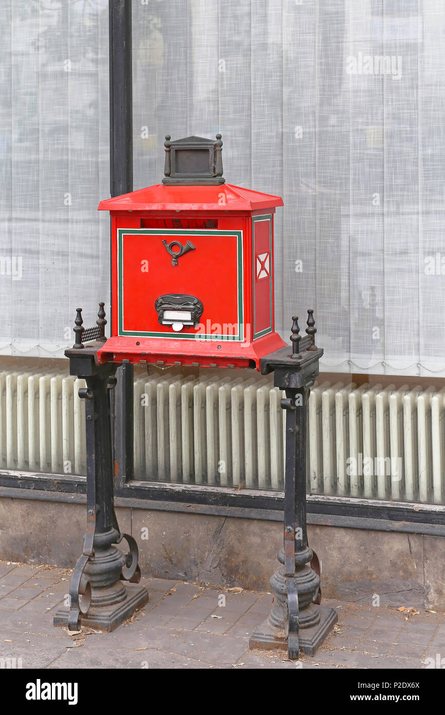 Red mailbox budapest hi-res stock photography and images - Alamy