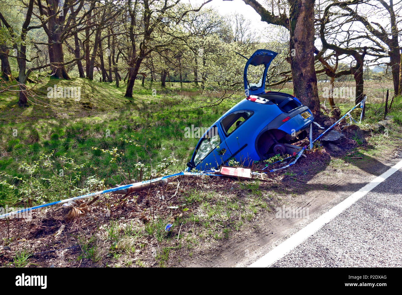 Car in ditch hi-res stock photography and images - Alamy