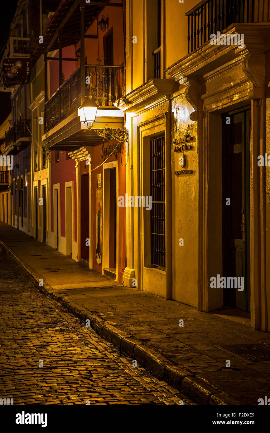 Spanish Colonial facades, Old San Juan, Puerto Rico Stock Photo - Alamy