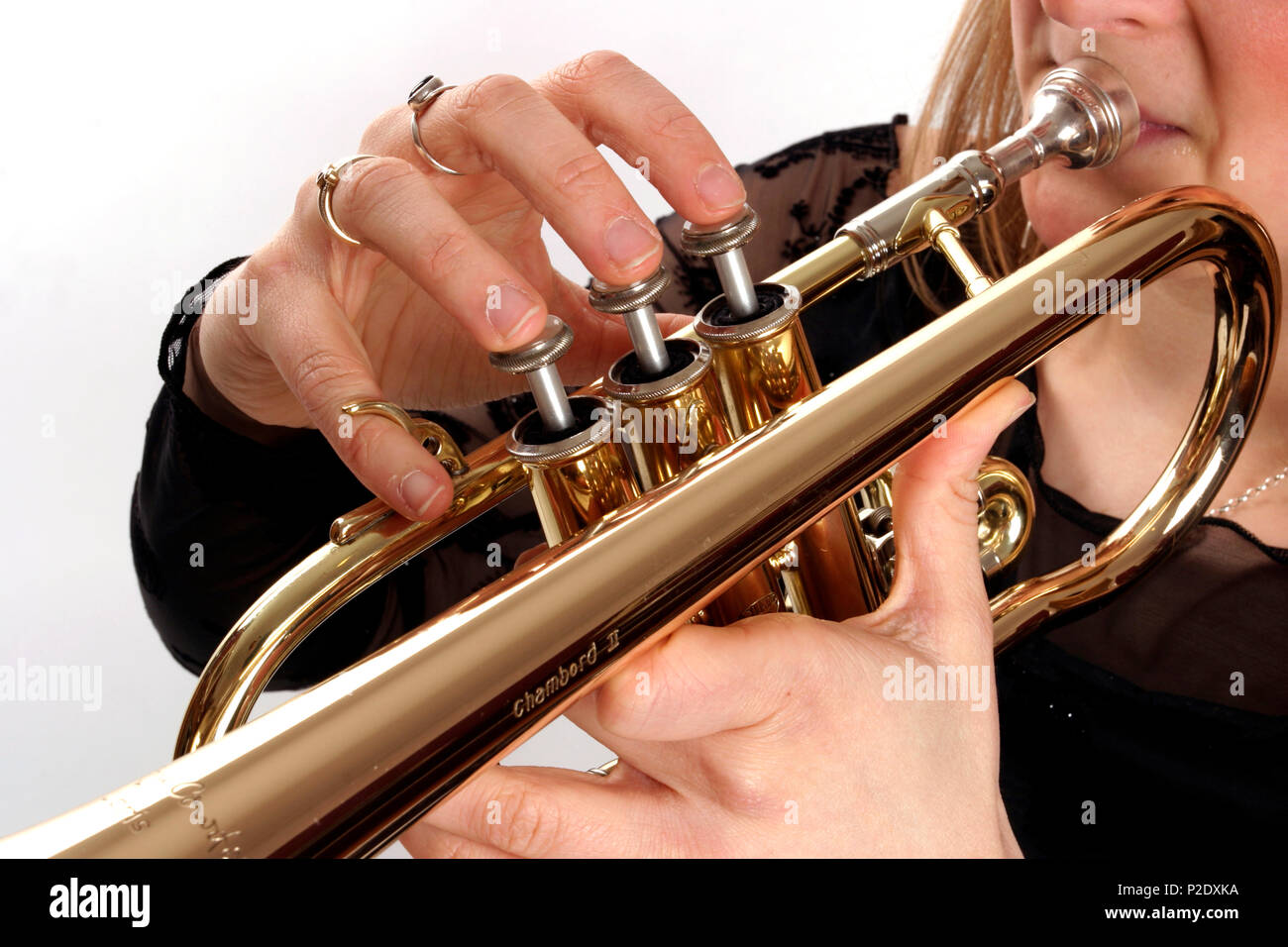 Cornet being held in playing position Stock Photo - Alamy
