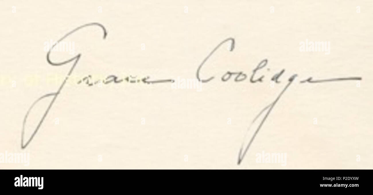 . English: Grace Coolidge's signature from 1948 . 1948. Grace Coolidge ...