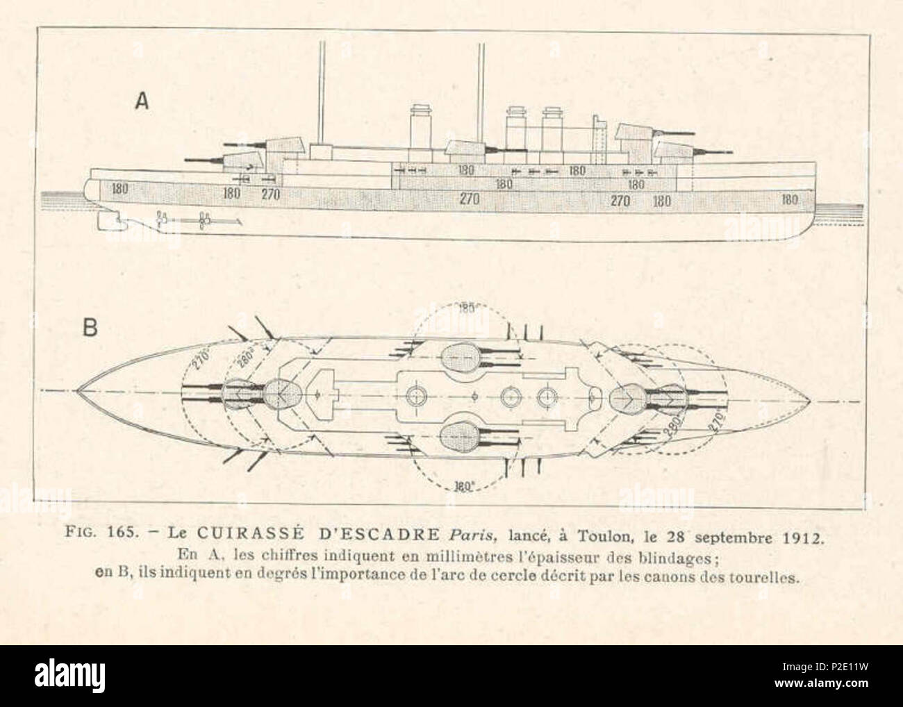 . English: French battleship Paris . 1913. Unknown 40 Paris diagram ...