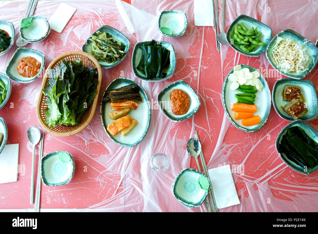 South Korea, the ban chan, traditional Korean meal Stock Photo - Alamy