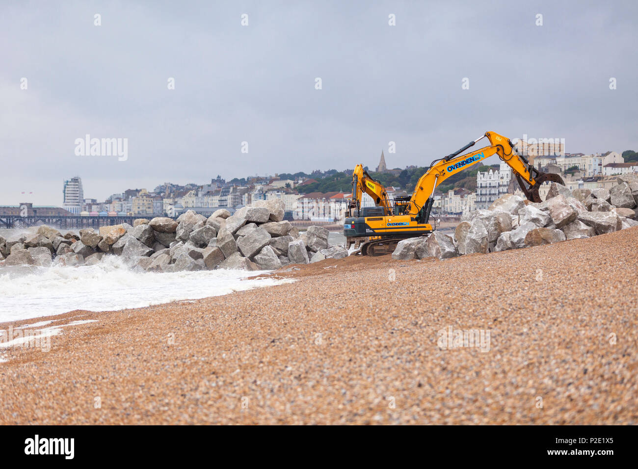 Stockpiling of 6-9 tonne rock for the Hastings coast protection works ...