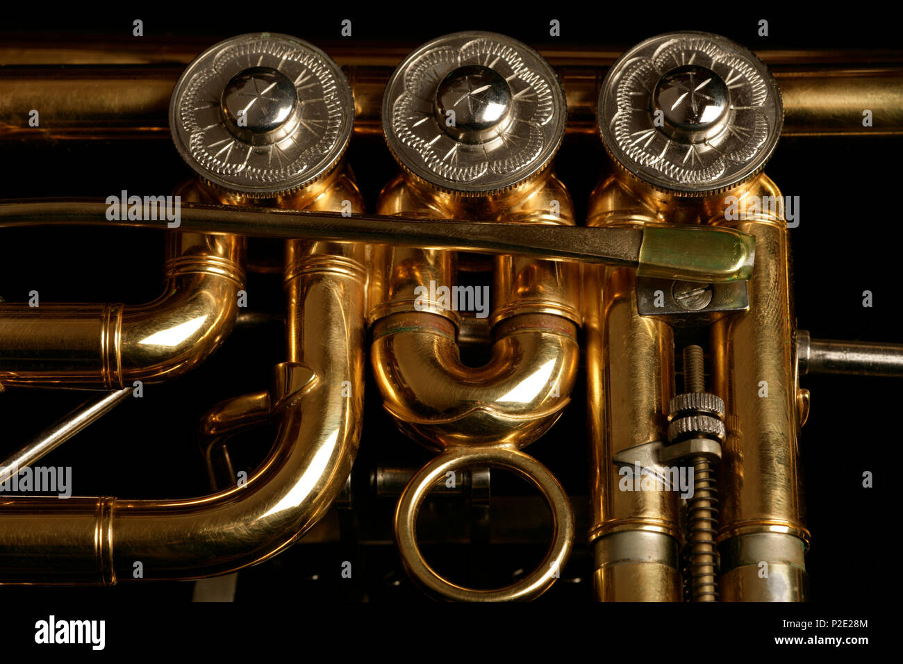 rotary-valved trumpet made by Lechner Stock Photo - Alamy