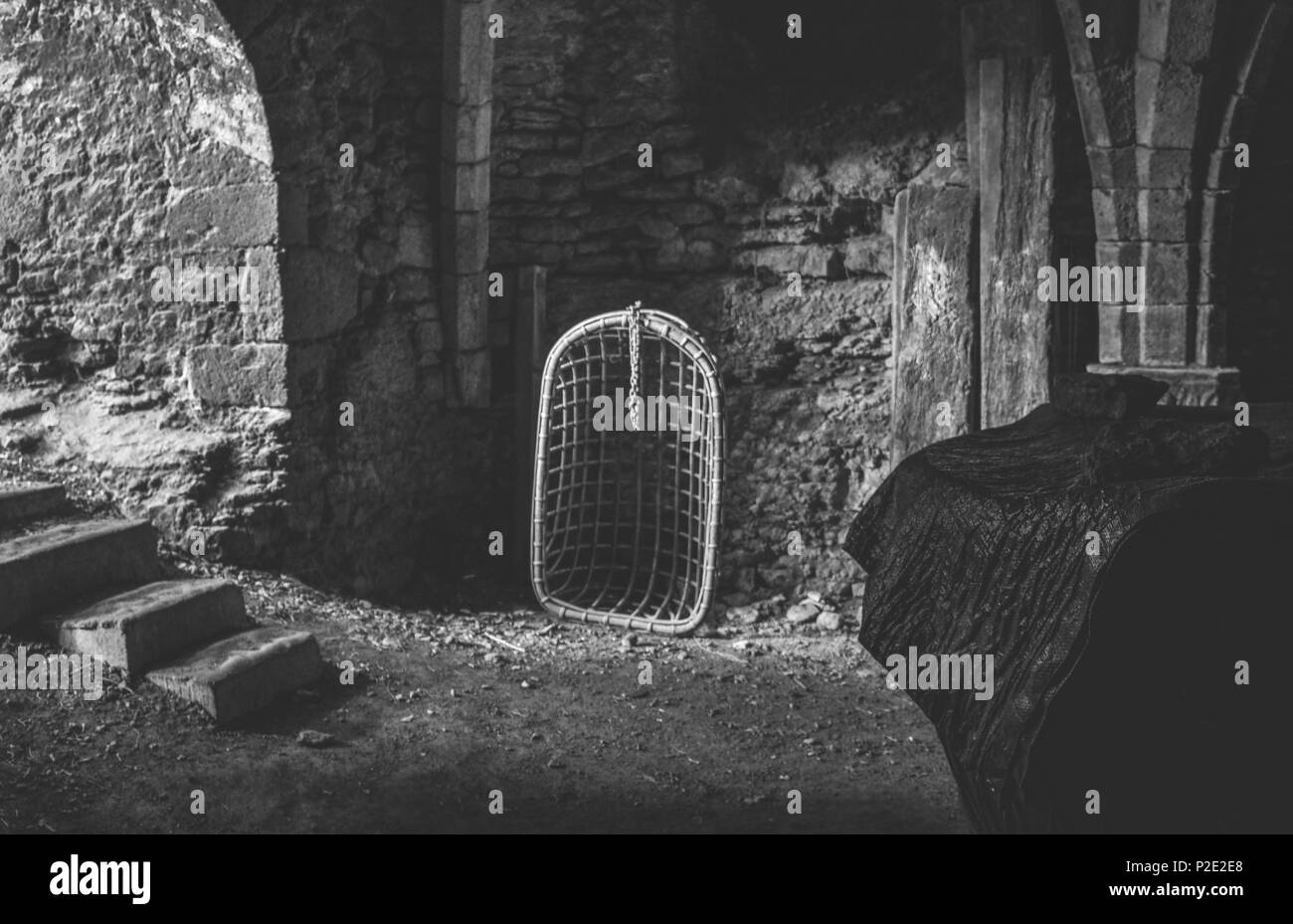 Medieval torture elements Stock Photo - Alamy