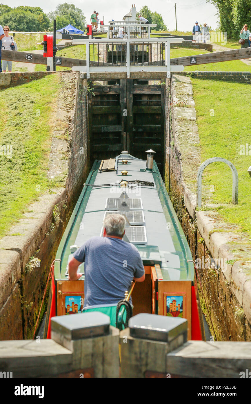 The flight of ten locks at Foxton Stock Photo - Alamy