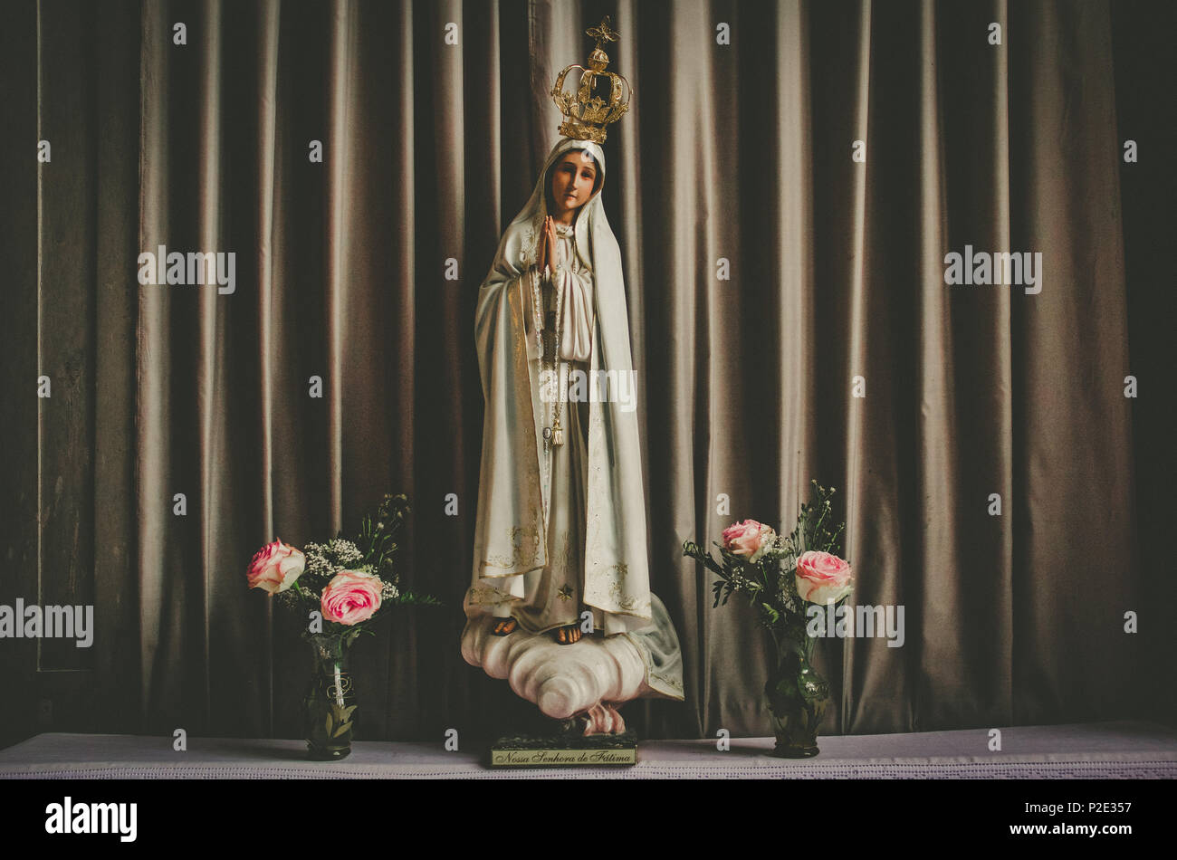 Small statue of maria magdalena in a french church Stock Photo - Alamy
