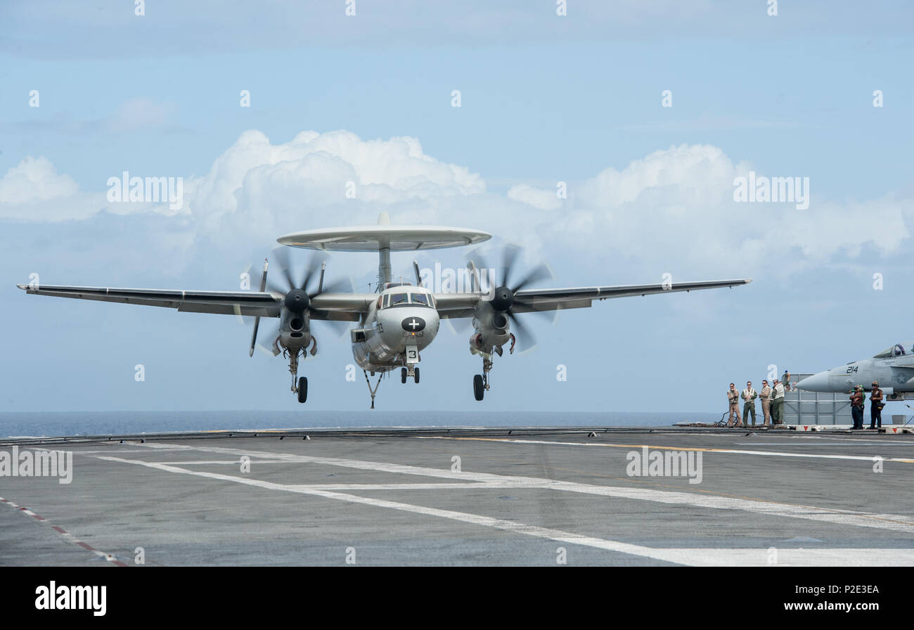 160904-N-OI810-177 WATERS SOUTH OF JAPAN (Sep. 4, 2016) An E-2C Hawkeye ...