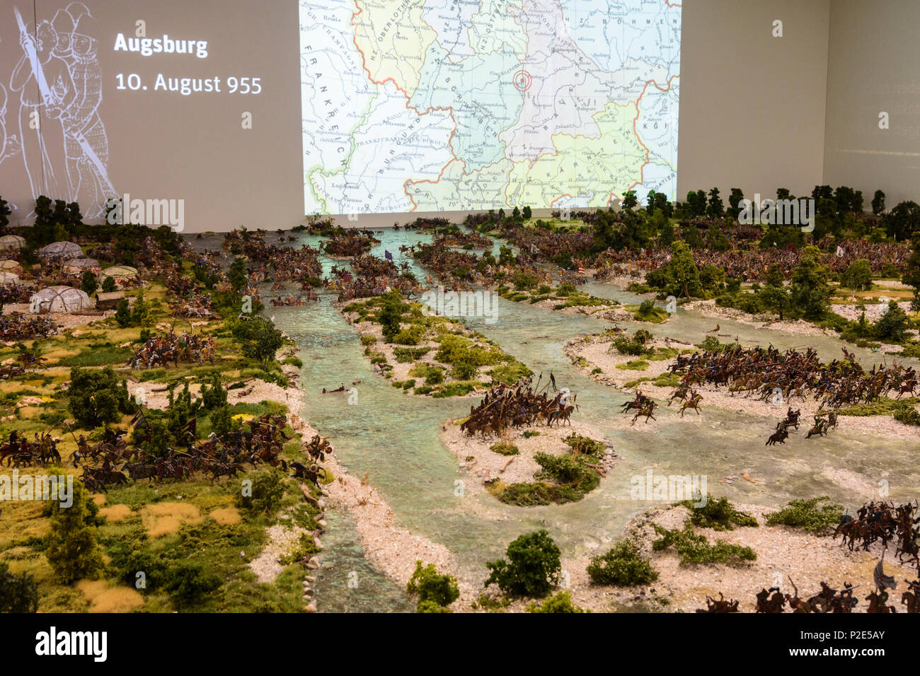 Königsbrunn: museum "955" of Battle of Lechfeld (955), diorama ...