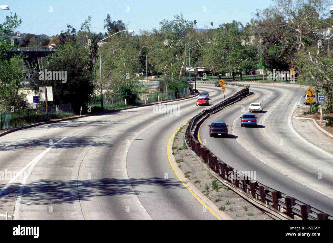 . The Arroyo Seco Parkway looking south from Marmion Way . Unknown date ...
