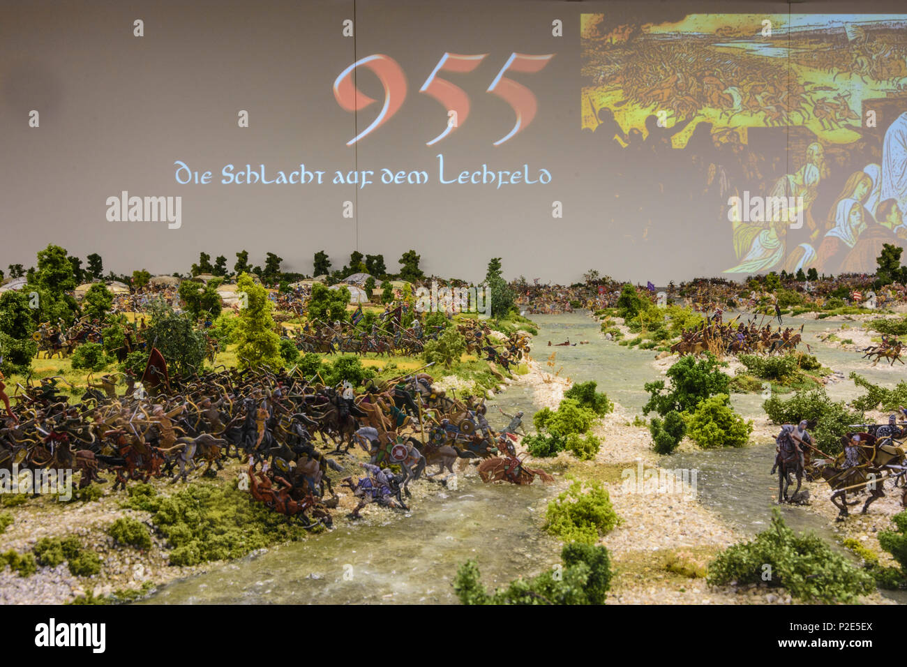 Königsbrunn: museum "955" of Battle of Lechfeld (955), diorama ...