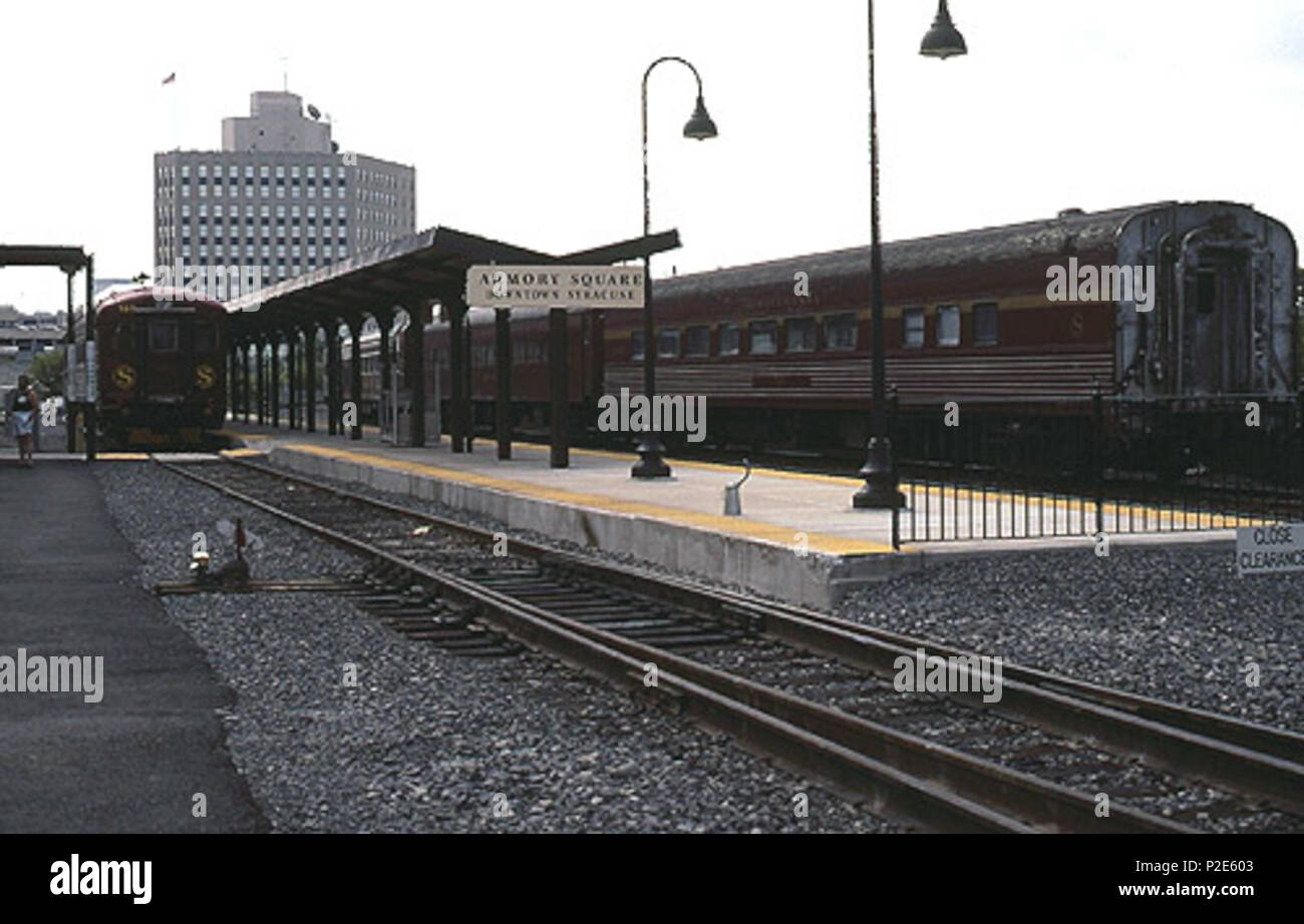 . English: An OnTrack train at Armory Square - Downtown Syracuse ...