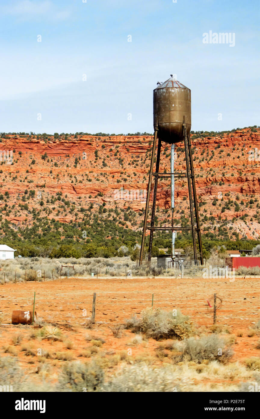 An old retro watertower in the middle of the desert Stock Photo - Alamy
