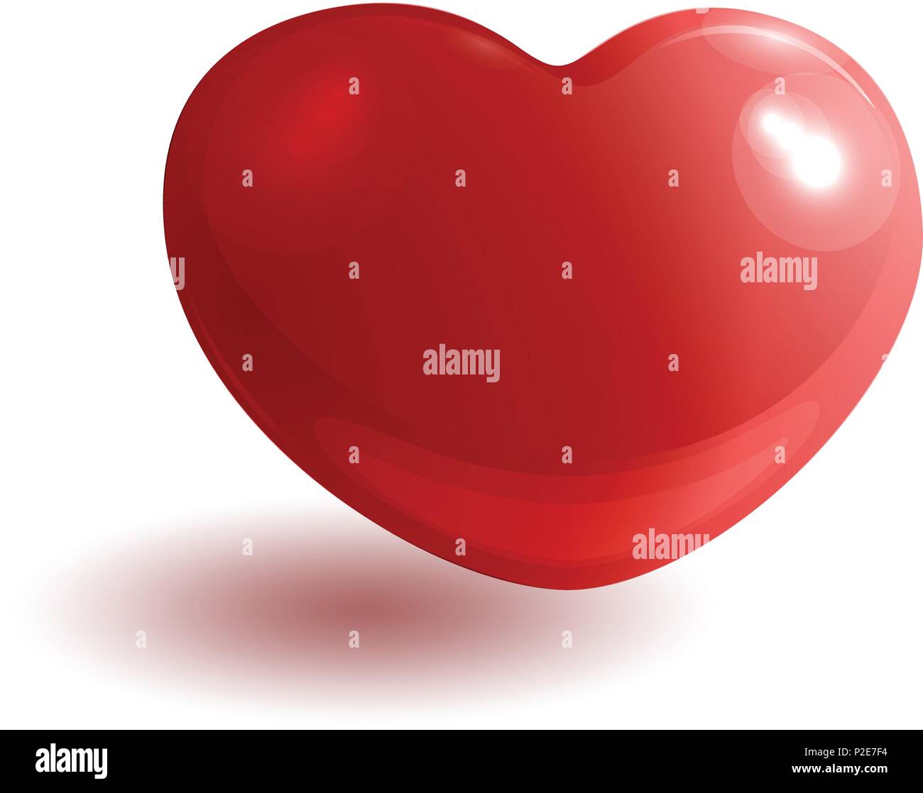 Red glossy heart on white background Stock Vector Image & Art - Alamy