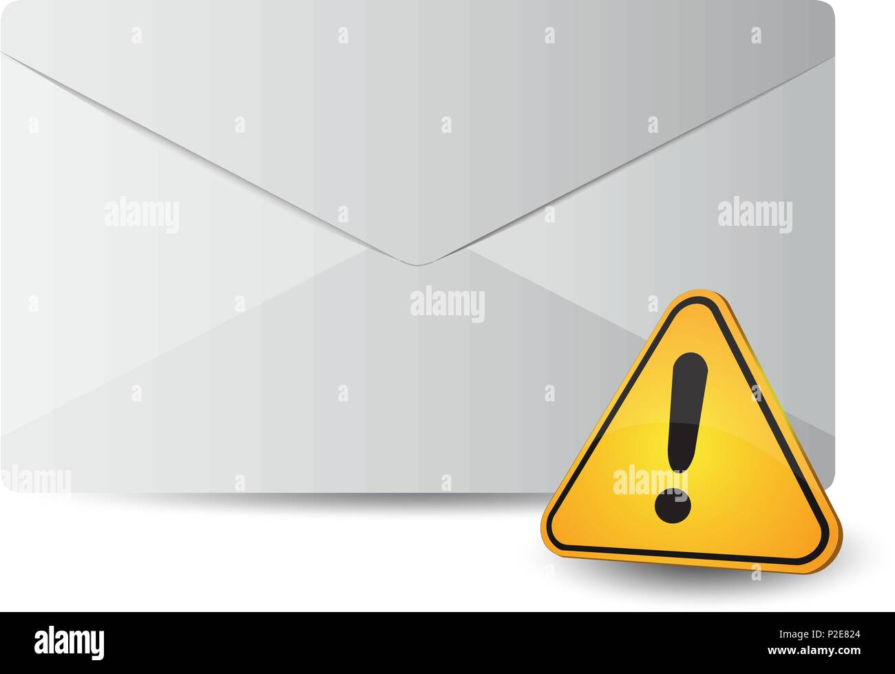 icon message 2d with exclamation sign on white background Stock Vector ...