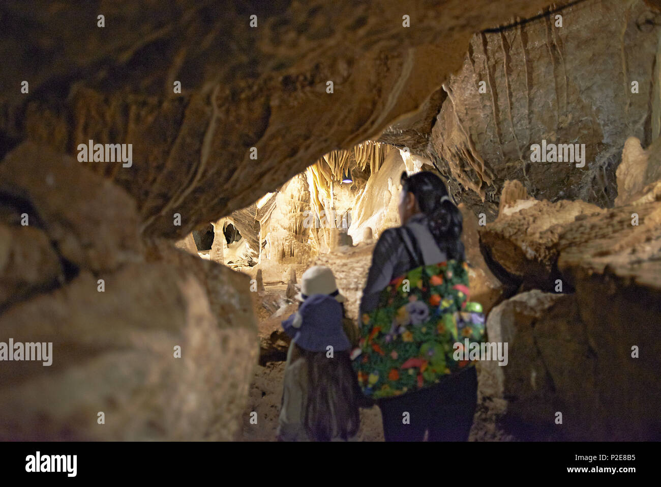 A glimpse inside the Atta caves in Attendorn deep underground with lots ...