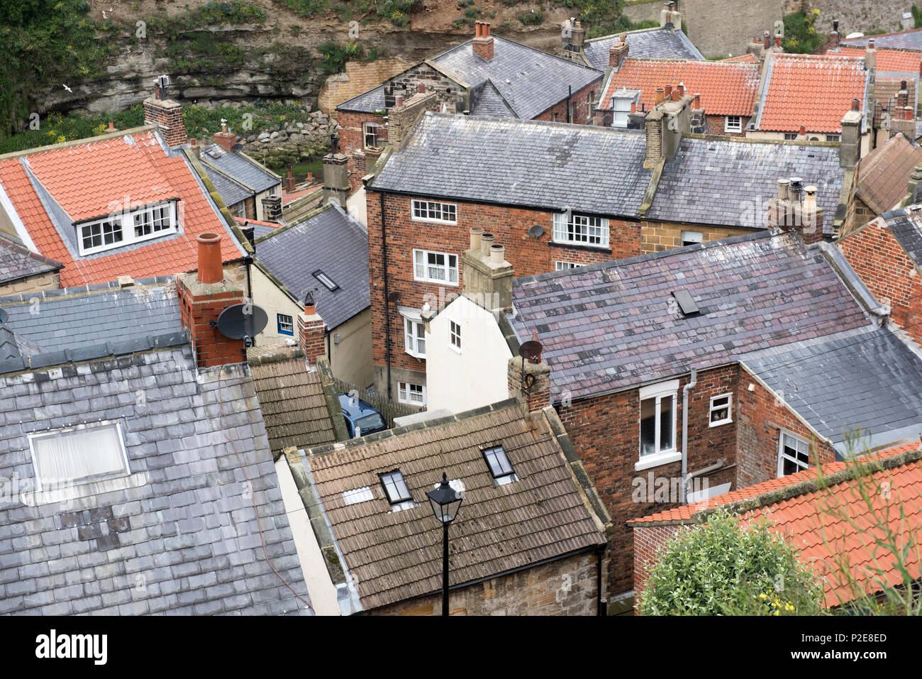 Rooftops in the village of Staithes, North Yorkshire England UK Stock ...