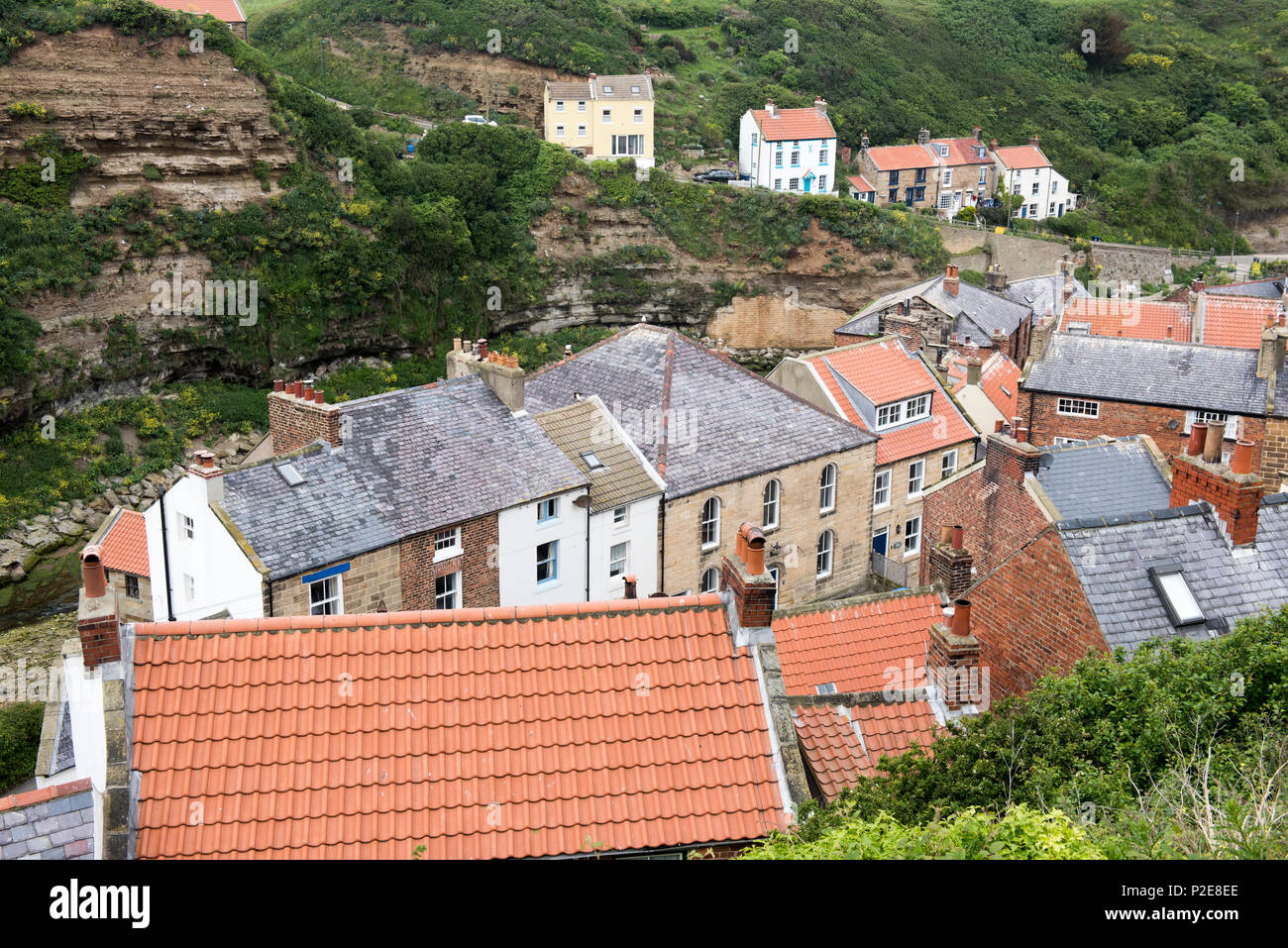 Rooftops in the village of Staithes, North Yorkshire England UK Stock ...