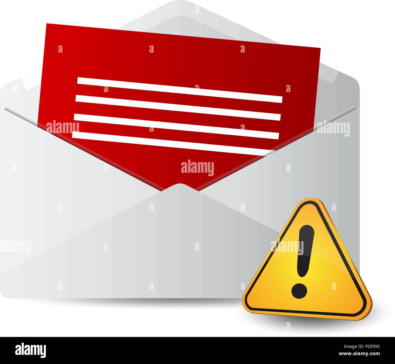 icon message 2d with exclamation sign on white background Stock Vector ...