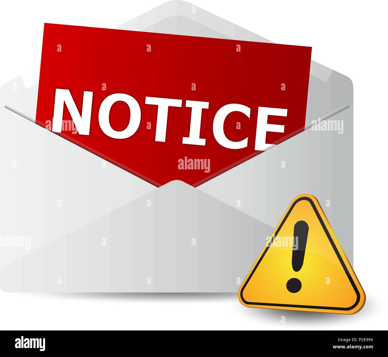 icon message 2d with exclamation sign on white background Stock Vector ...